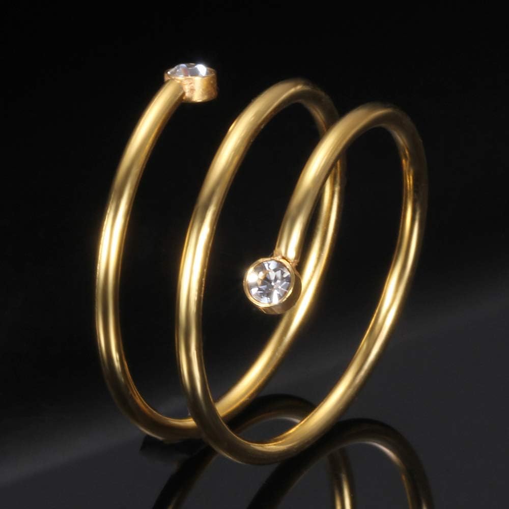 Twirl Glow Ring – 18K Gold Plated Elegant Spiral Design | Yellow Stone